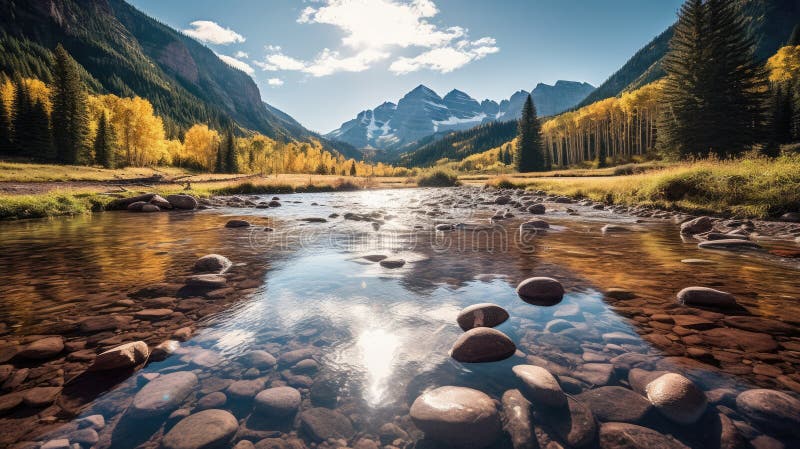 Maroon Bells Colorado - Made with Generative AI Tools Stock ...