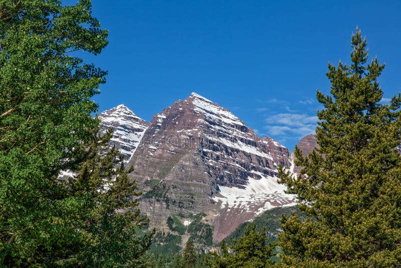 Maroon Bells in Summer stock photo. Image of nature, bells - 57199196
