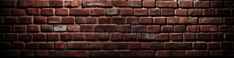 Maroon Brick Wall Background Panoramic Banner. Generative AI Stock ...