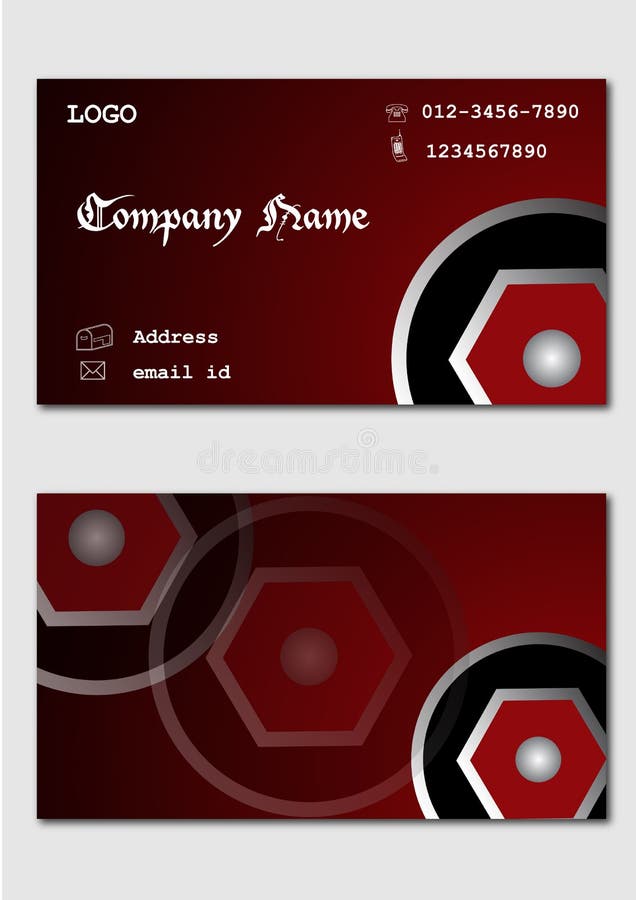Maroon Business Card Design Template Stock Vector - Illustration of ...