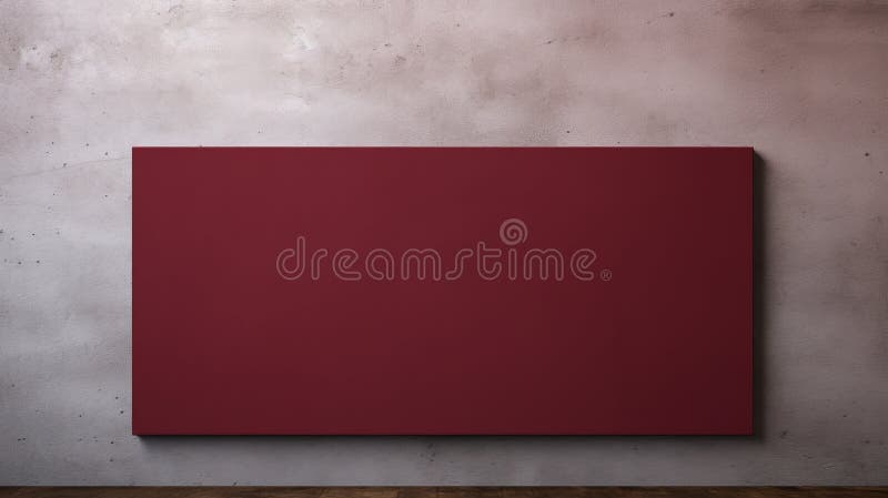 Maroon Canvas Sign Mockup on Olive Background Stock Illustration ...