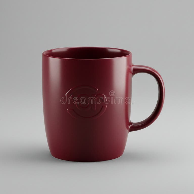 Maroon Ceramic Mug with a Smooth, Matte Finish. the Front Features an ...