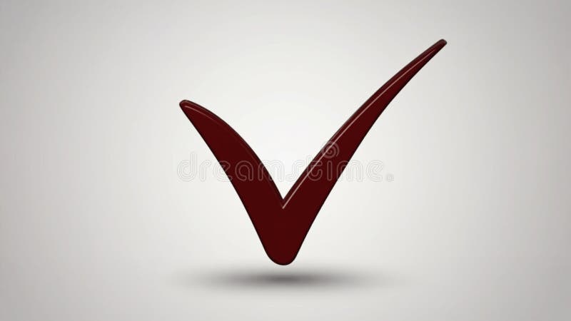 Maroon Check Mark Isolated on White for Approval Design Stock ...