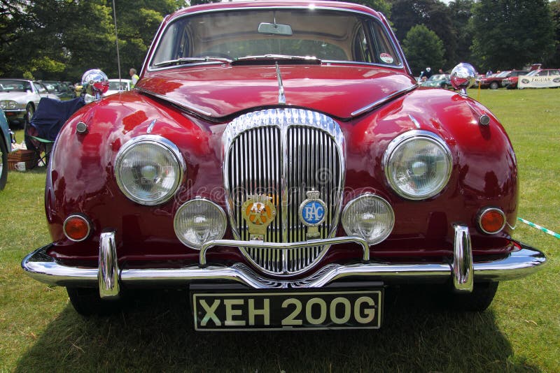 Maroon Classic Jaguar Saloon Car Editorial Image - Image of automobile ...