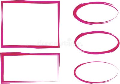 Maroon Color Outlined Shapes Frames Set Stock Illustration ...