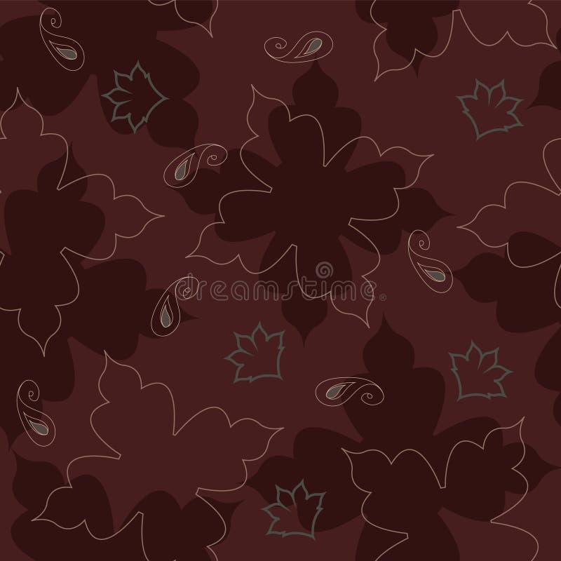 Floral Maroon Seamless Pattern. Background With Fower Elements For ...