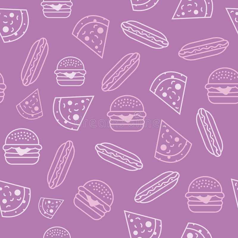 Maroon Fast Food Textured Repeat Pattern Background Design Stock Vector ...