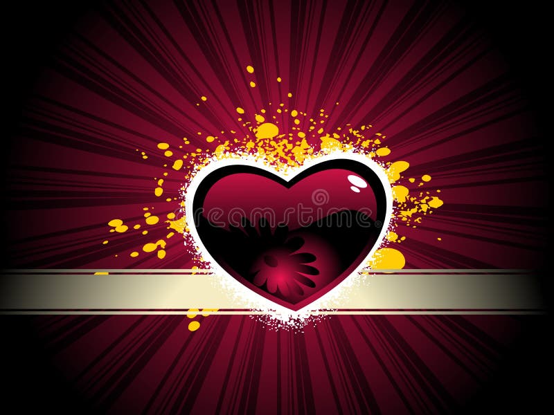 Maroon Heart With Rays Background Stock Vector - Illustration of ...
