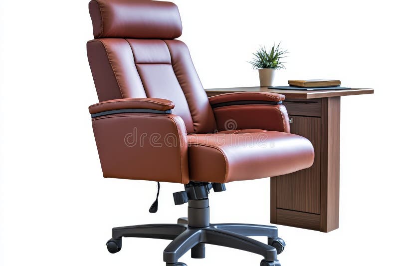 A Maroon High-back Office Chair, Standing Alone on a Clear Background ...