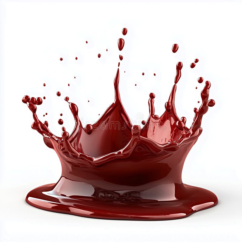 Liquid Maroon Splash Crown on a Bright Surface Art Isolated on ...