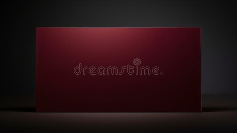 Maroon Microfiber Sign Mockup on Black Background Stock Illustration ...