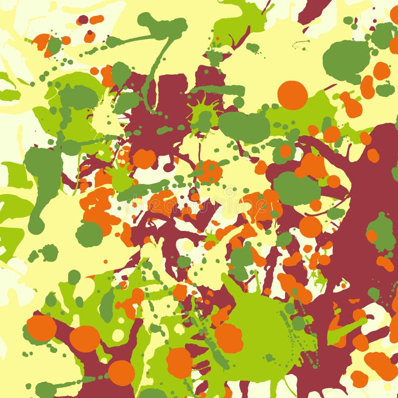 Maroon Orange Yellow Green Ink Splashes Background Square Stock Vector ...