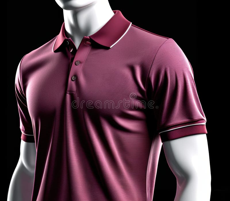 Maroon Polo Shirt Mockup. stock illustration. Illustration of model - 333233679