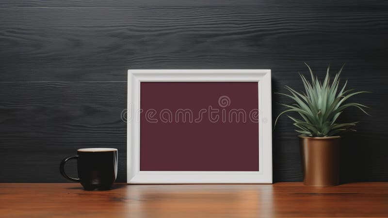Maroon Poster Mockup with Dark White and Dark Silver Style Stock ...