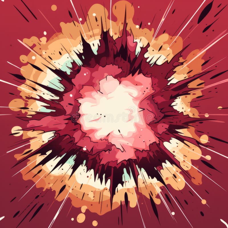 Maroon Retro Comic Book Style Supernova Explosion Stock Illustration ...