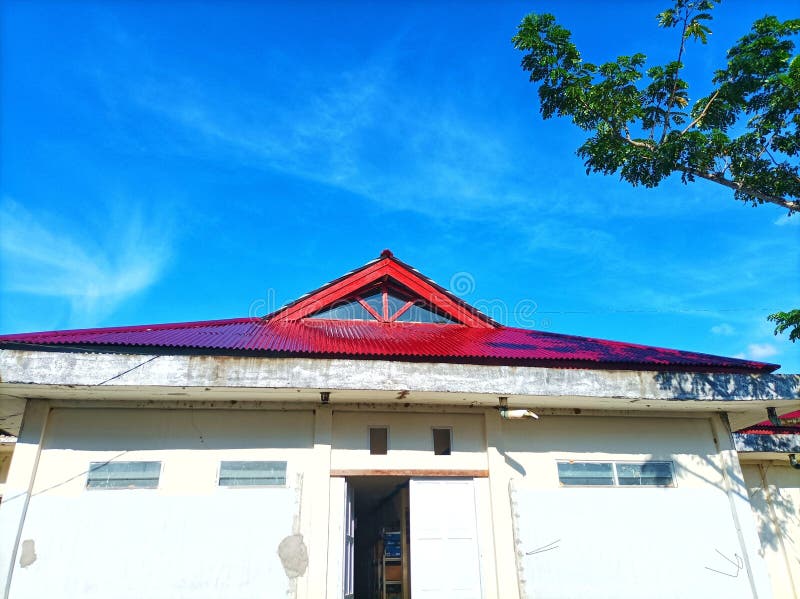 Maroon roof house stock image. Image of catholic, church - 294349597