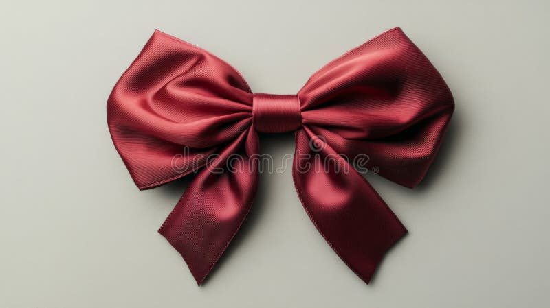 A Maroon Satin Ribbon Tied in a Classic Bow Shape Stock Illustration ...