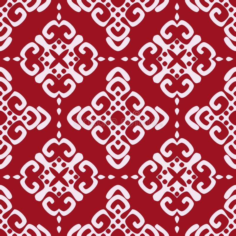 Maroon Seamless Damask Pattern Stock Vector - Illustration of ...