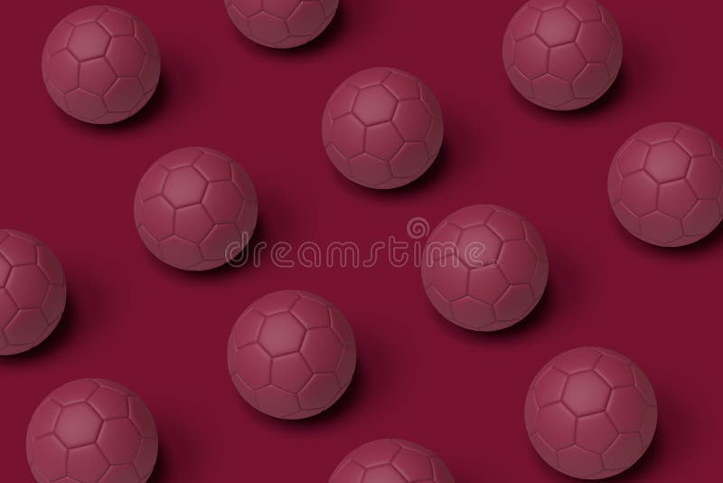 Maroon Soccer Balls Pattern Background Stock Illustration ...