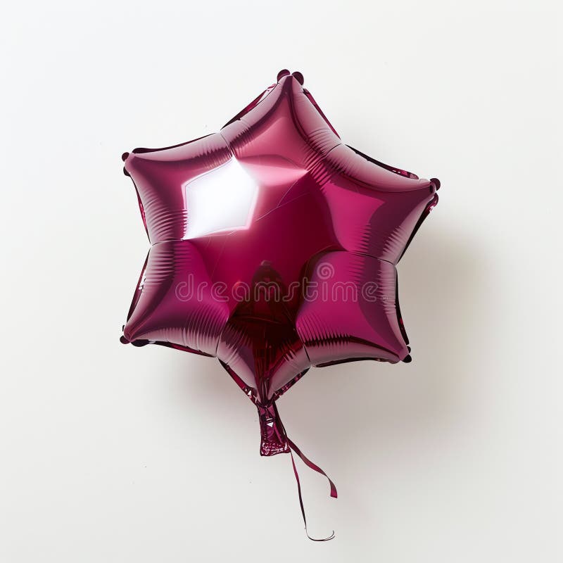 Maroon Star Shaped Foil Balloon Stock Illustration - Illustration of ...