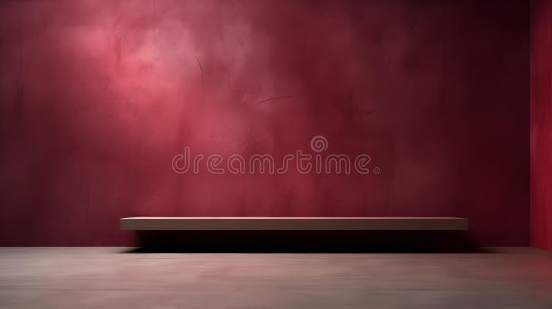 Maroon Wall with Beautiful Lighting. Elegant Minimalist Background for ...