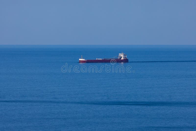 A Freight Ship Traveling on Great Lake Superior Stock Photo - Image of ...