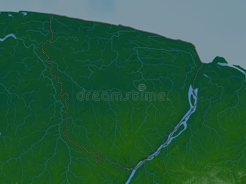 Marowijne, Suriname. Physical. No Legend Stock Illustration ...