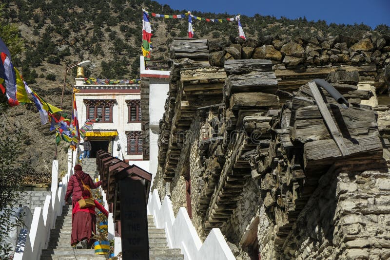 Marpha in Mustang District, Nepal Editorial Stock Image - Image of ...