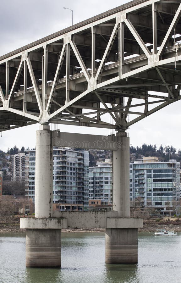 Marquam Bridge with Downtown Portland in the Background Stock Image ...