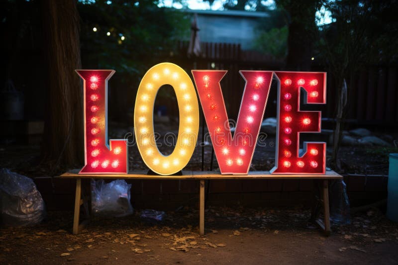 Marquee Board with Love Spelled in Diverse Scripts Stock Image - Image ...