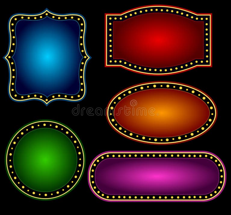 Bulbs Red Marquee Signs Stock Illustrations – 101 Bulbs Red Marquee ...