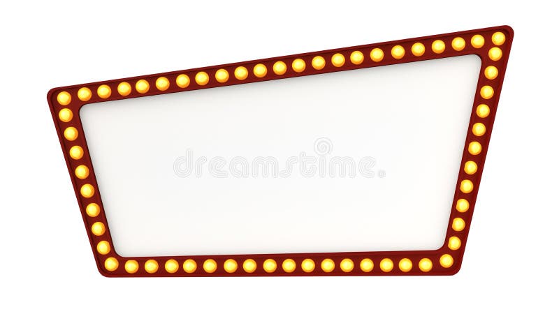 Red Marquee Light Board Sign Retro on White Background. 3d Rendering ...