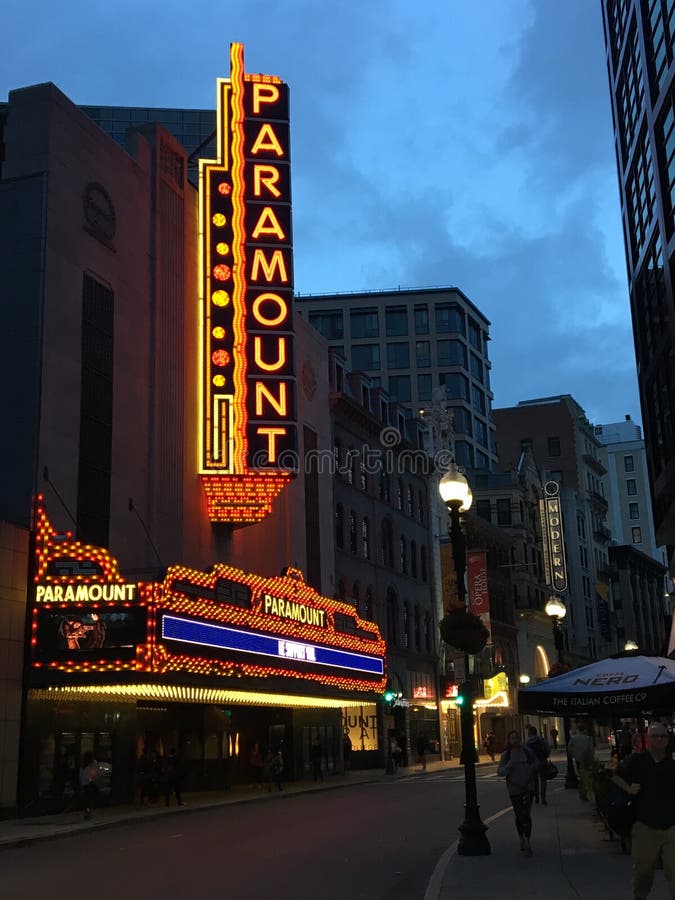 The Marquee of the Paramount Theater, Boston Editorial Photography ...