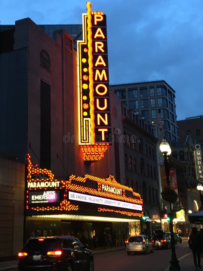 The Marquee of the Paramount Theater, Boston Editorial Photography ...