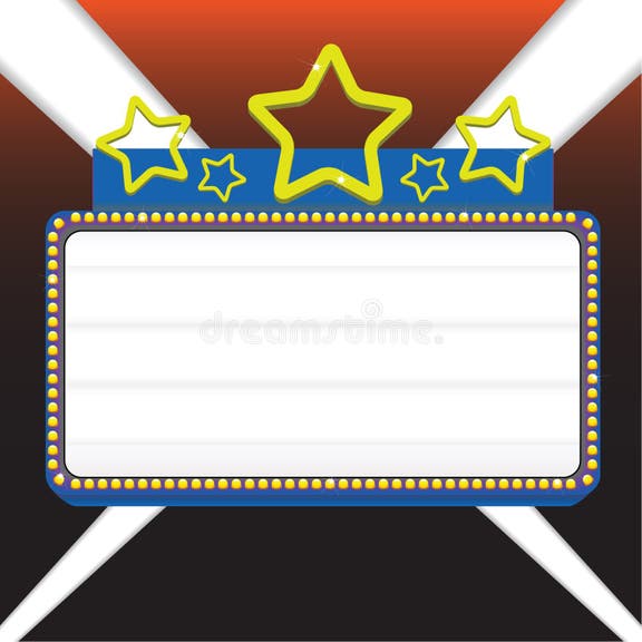 Marquee sign stock vector. Illustration of board, movie - 8792936