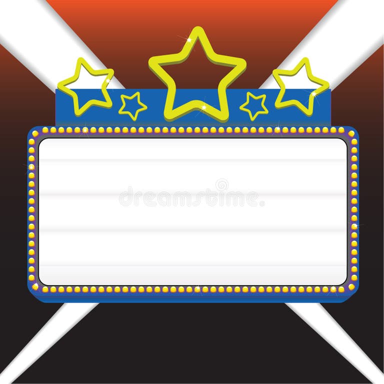 Marquee sign stock vector. Illustration of board, movie - 8792936