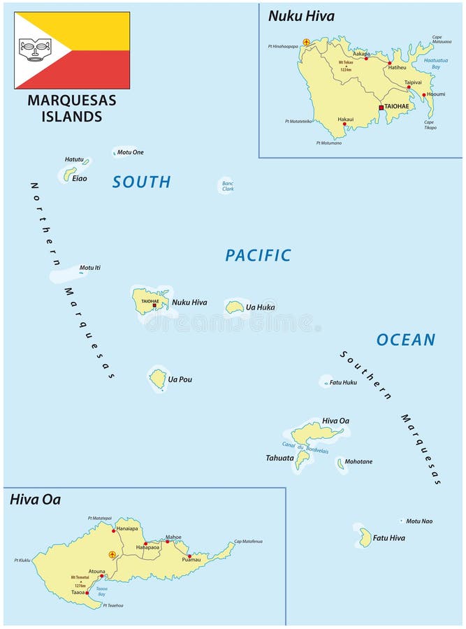 Marquesas Islands City Flag On Flagpole, French Polynesia, Isolated On ...