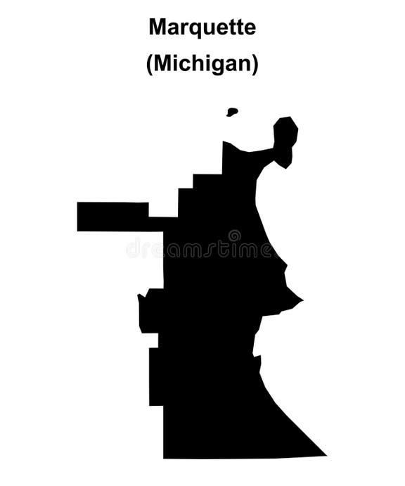 Marquette outline map stock vector. Illustration of shape - 357339802