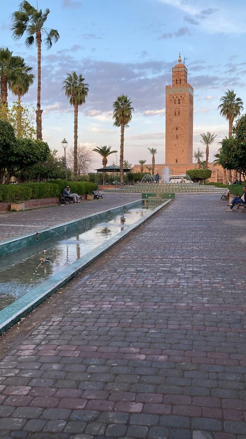Marrakech city Morocco editorial stock photo. Image of mosque - 333514728
