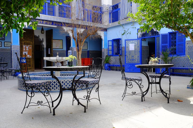 Marrakech Morocco Blue Building Stock Photo - Image of trees, morocco ...