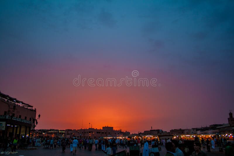 Marrakech by night editorial stock image. Image of colorful - 78011129
