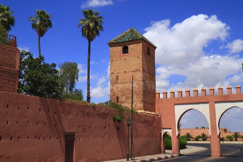 Marrakech Old City Walls stock photo. Image of battlement - 33271734