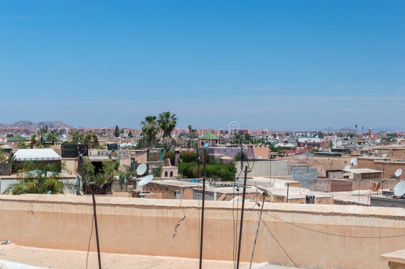 Marrakech View of the City. View for Roof Tops Stock Image - Image of ...