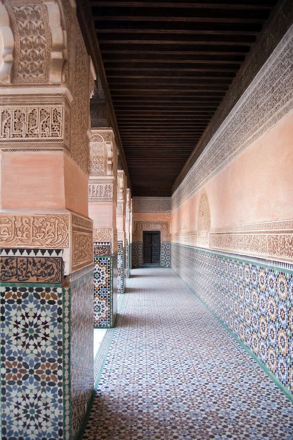 Marrakesh Ben Youssef Medersa Stock Photo - Image of inscription ...