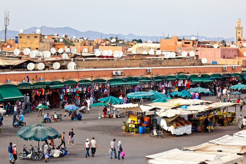 Marrakech Morocco Square Jemaa El Fna from Above Taken in December 2018 ...