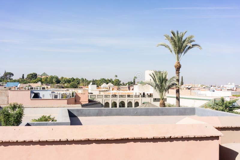 Marrakesh Morocco Rooftop View Stock Photo - Image of imperial, mosques ...