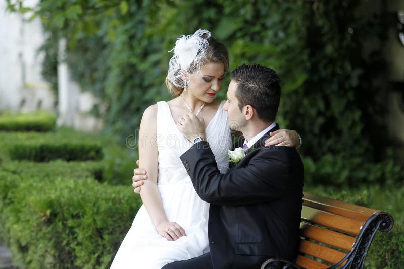Wedding couple kissing stock photo. Image of relationship - 19904518