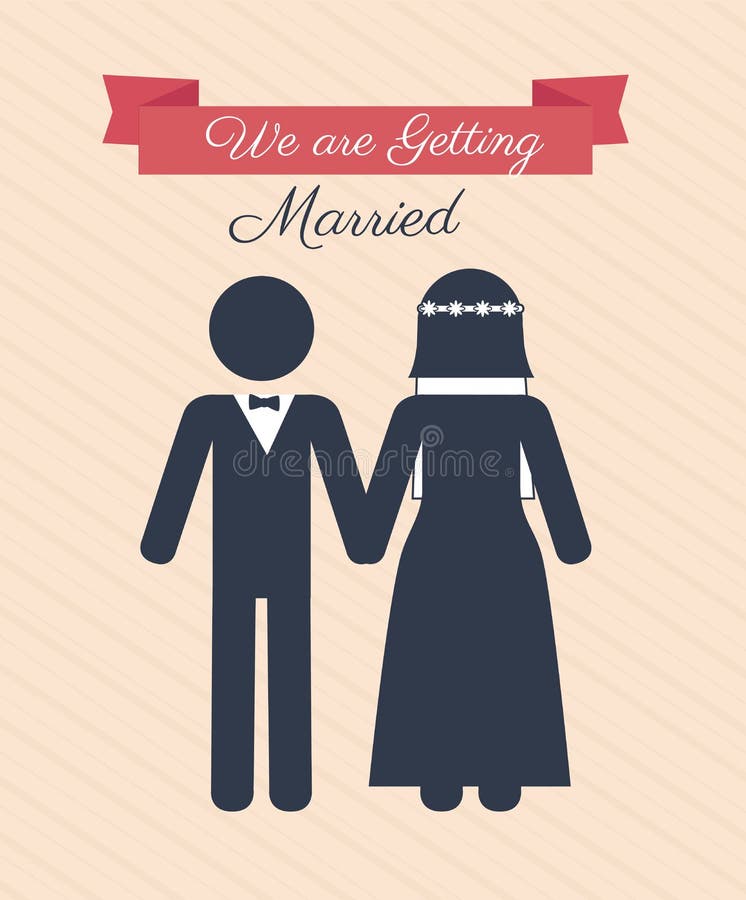 Pictogram Marriage Proposal Couple Design Stock Vector - Illustration ...