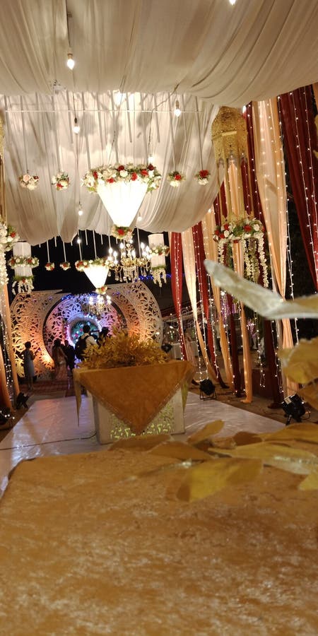 Marriage Hall Decoration and Lighting Editorial Stock Image - Image of ...