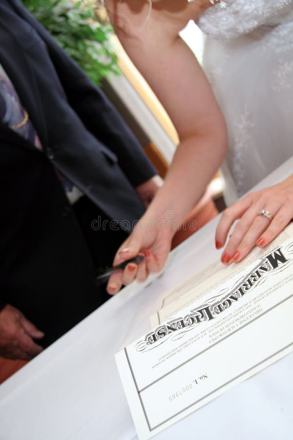 Marriage License stock photo. Image of bridal, signature - 735686